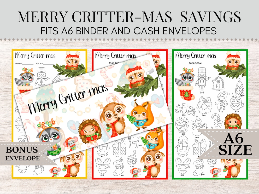 Merry Critter-mas | Christmas Savings Challenge | A6 Savings Challenge ...