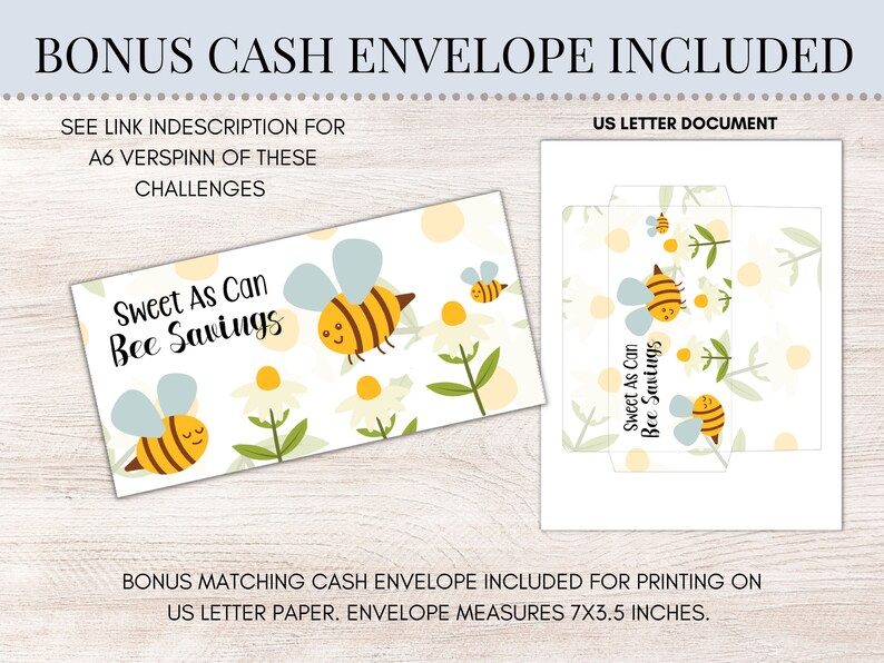 Sweet as Can Bee Savings Challenge Bee Savings Tracker - Etsy
