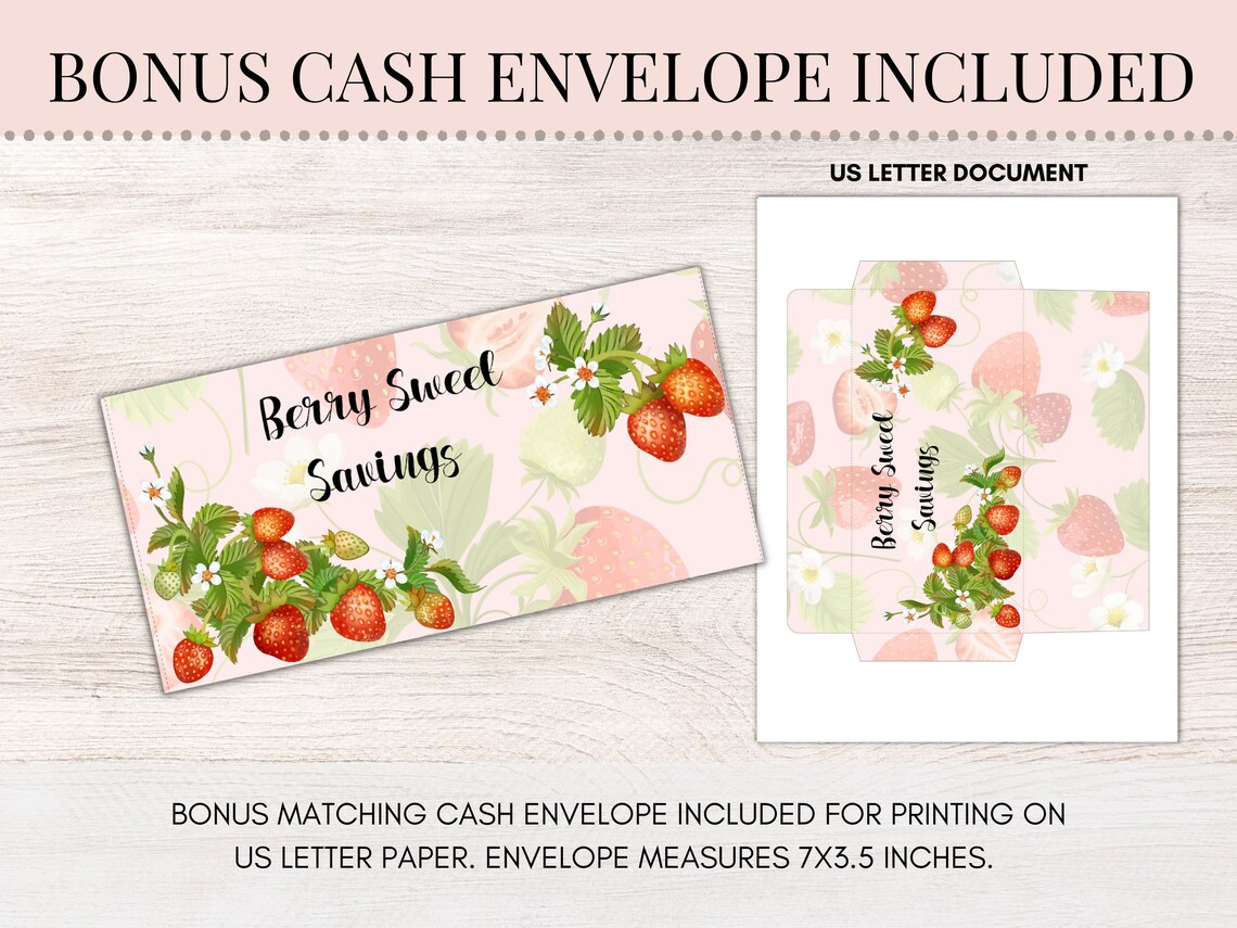 Berry Sweet Savings Challenge Strawberry Savings Tracker - Etsy