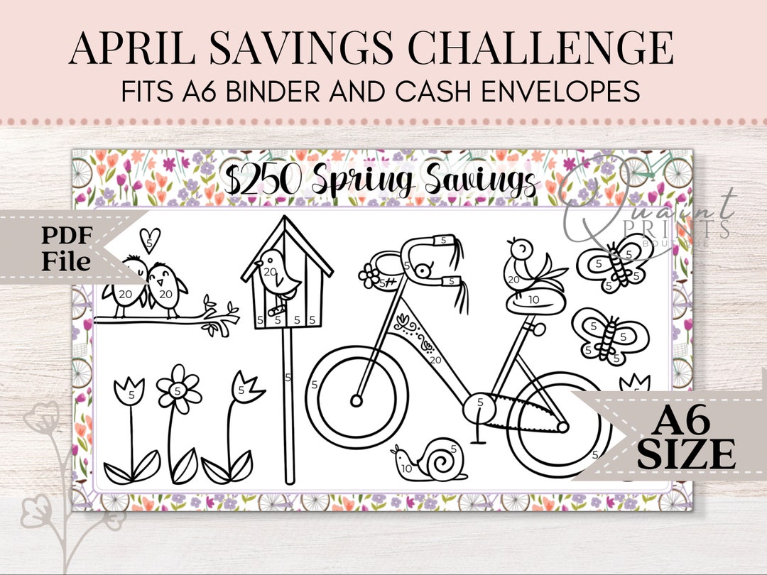 Spring Savings | A6 Savings Challenge | Mini Savings Tracker | Cash ...