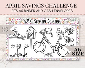 Spring Savings A6 Savings Challenge Mini Savings Tracker - Etsy