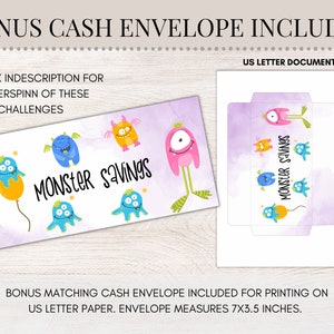 Monster Savings Challenge | Monster Savings Tracker | Savings Challenge ...