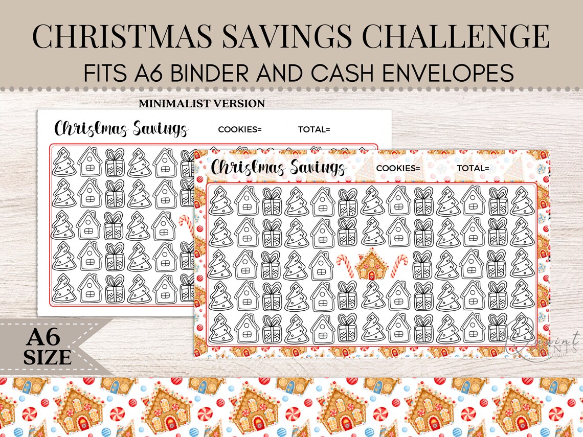 Christmas Savings Challenge Christmas Tracker Christmas - Etsy
