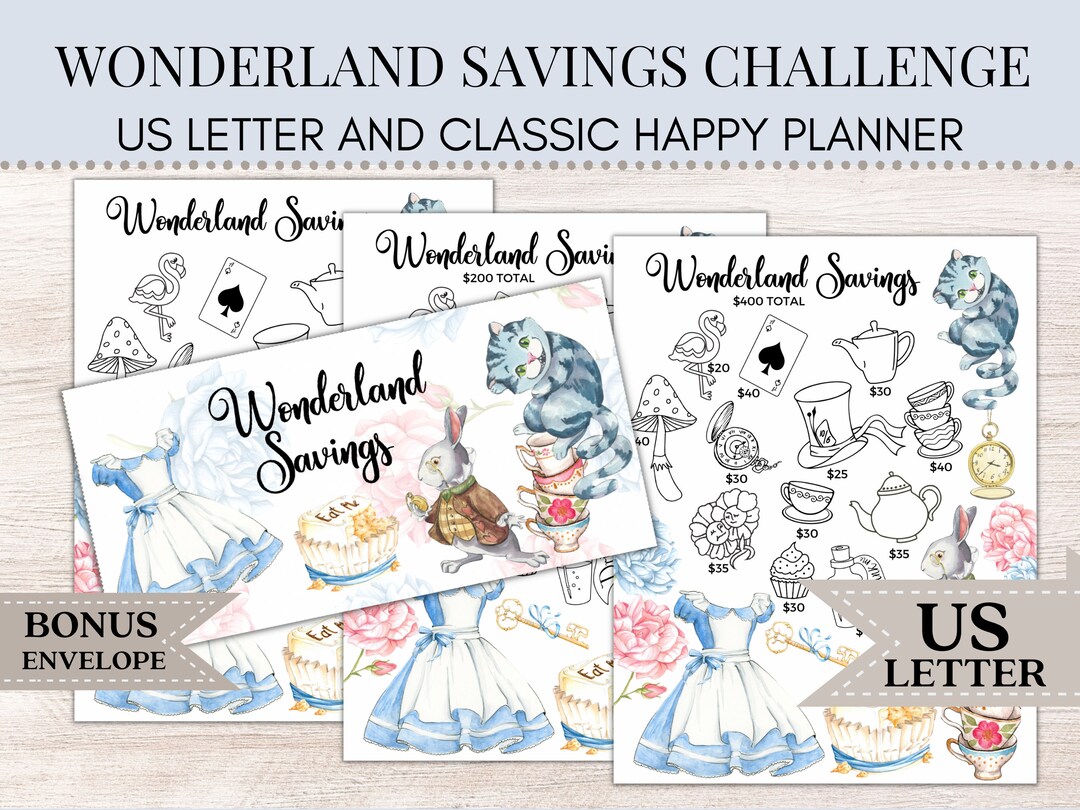 Wonderland Savings Challenge Savings Challenge Savings Tracker