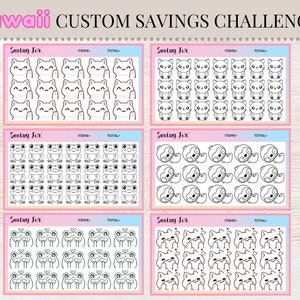 Kawaii Savings Challenge | Savings Challenge Bundle | Savings Tracker ...