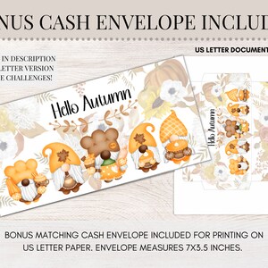 Gnome Hello Autumn Savings | Fall Savings Challenge | A6 Savings ...