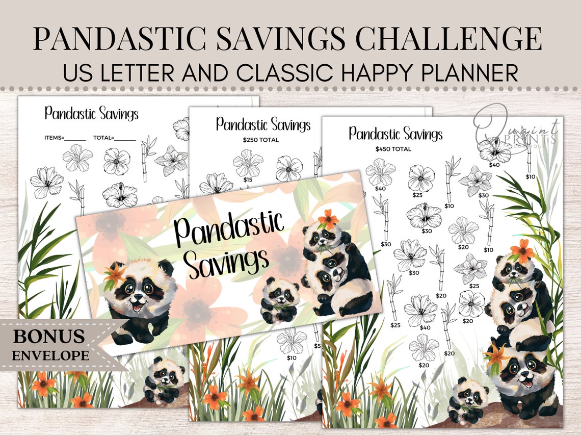 Pandastic Savings Challenge Savings Challenge Savings - Etsy
