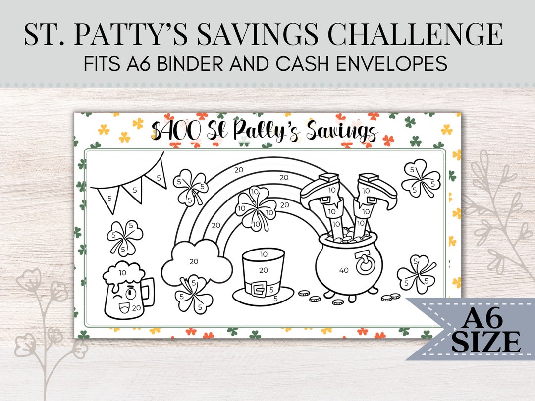St. Patricks Day Savings A6 Savings Challenge Mini - Etsy