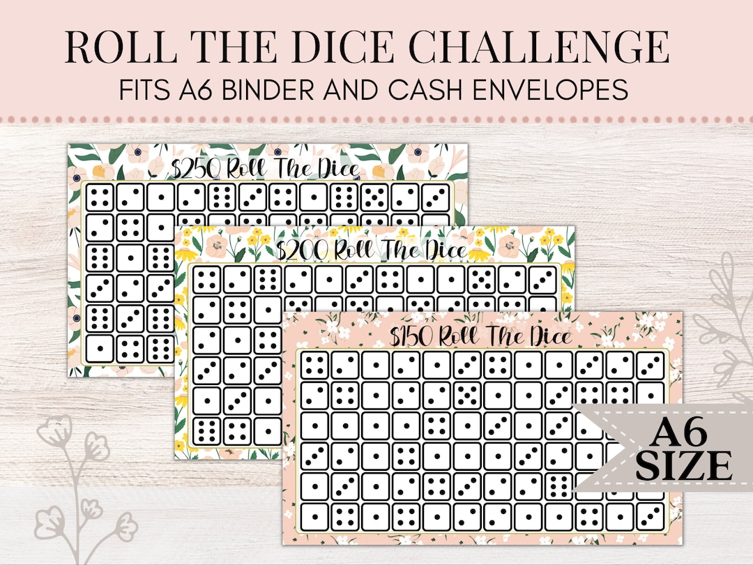 Roll the Dice Savings Challenge | Roll the Dice Challenge | Roll the ...