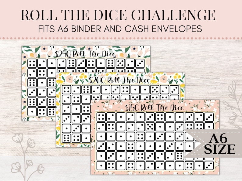 Roll the Dice Savings Challenge Roll the Dice Challenge - Etsy