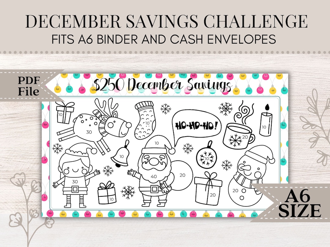 December Savings | A6 Savings Challenge | Christmas |mini Savings ...