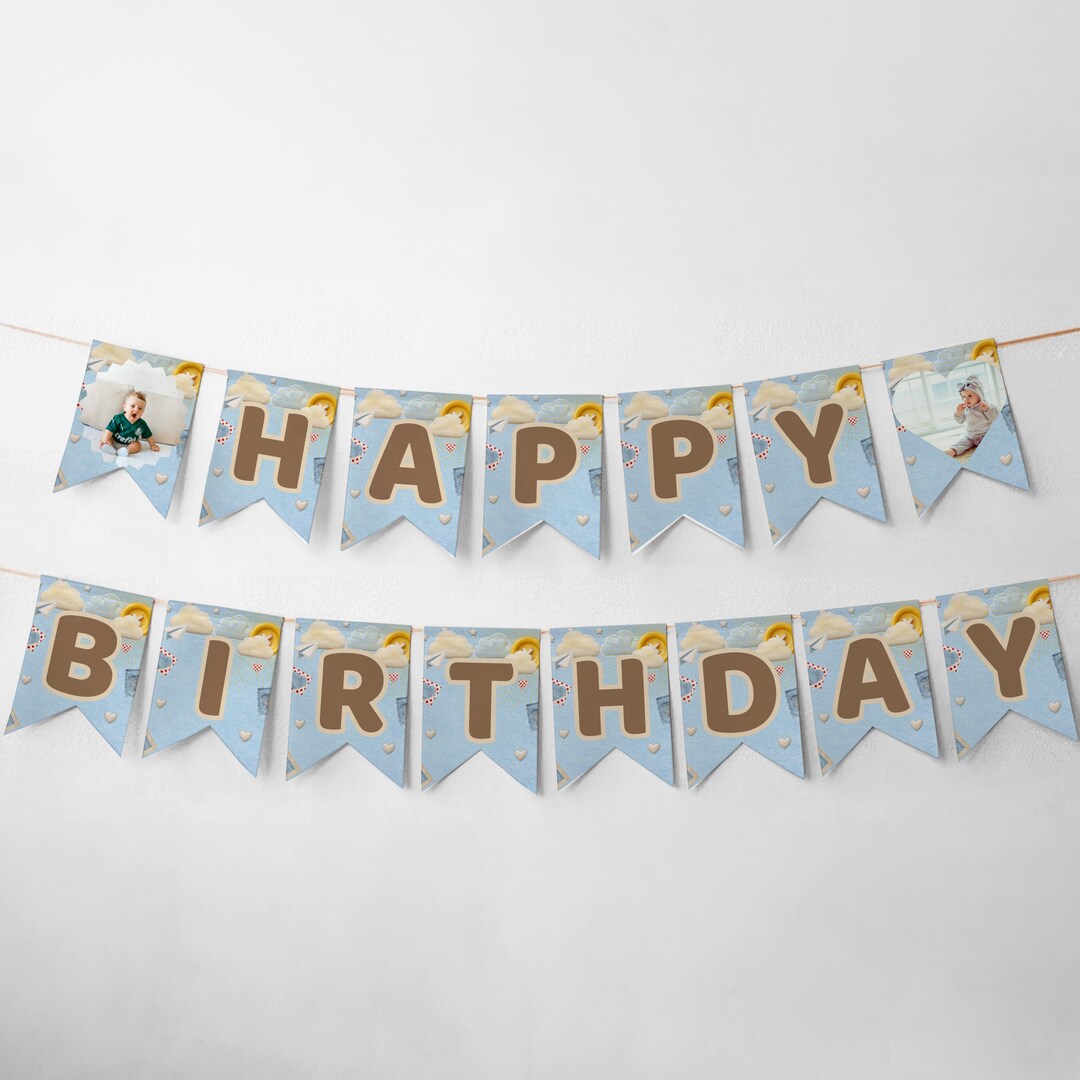 Teddy Bear Birthday Banner | Printable Happy Birthday Garland | Boy ...