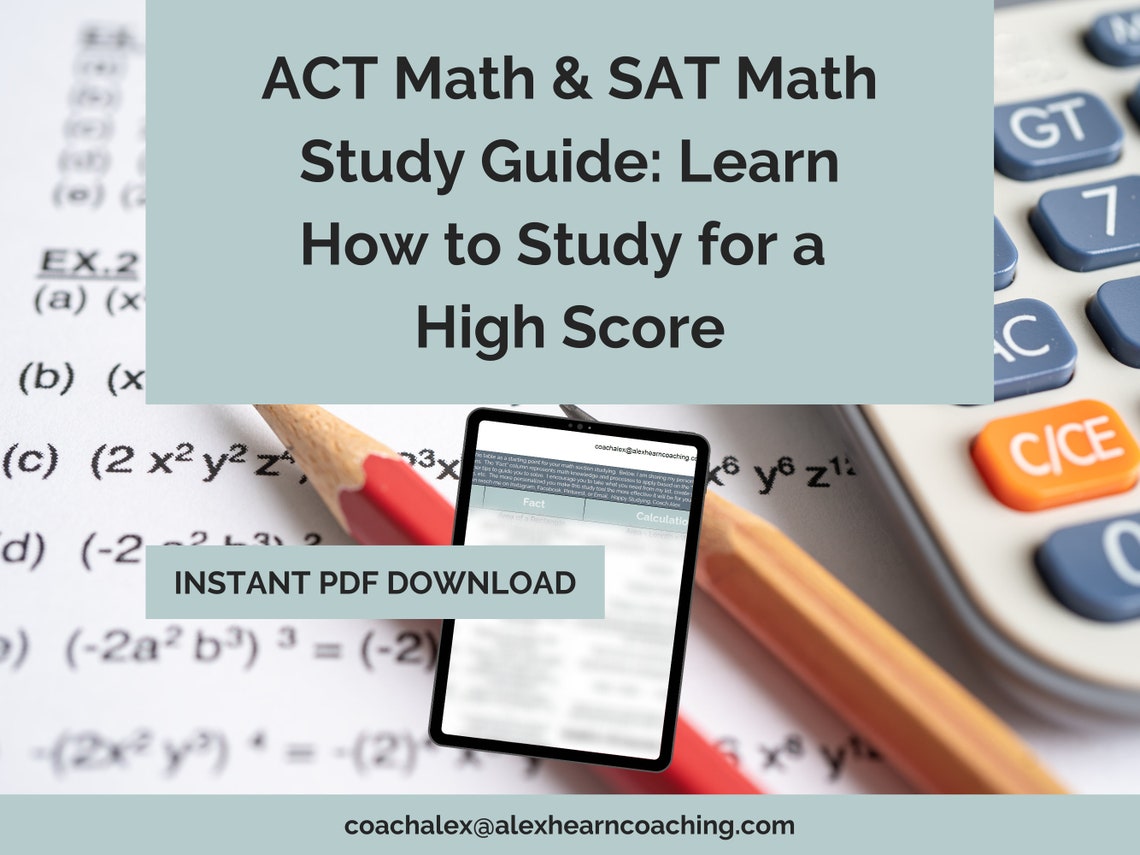 ACT Math & SAT Math Study Guide - Etsy