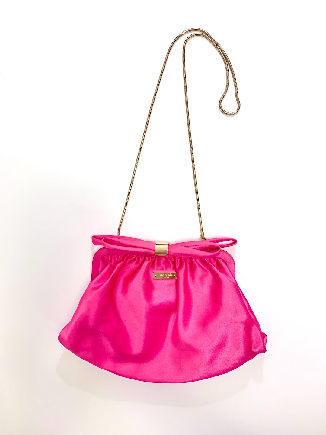 Kate Spade Raspberry Pink Satin Purse Clutch Shoulder Bag - Etsy