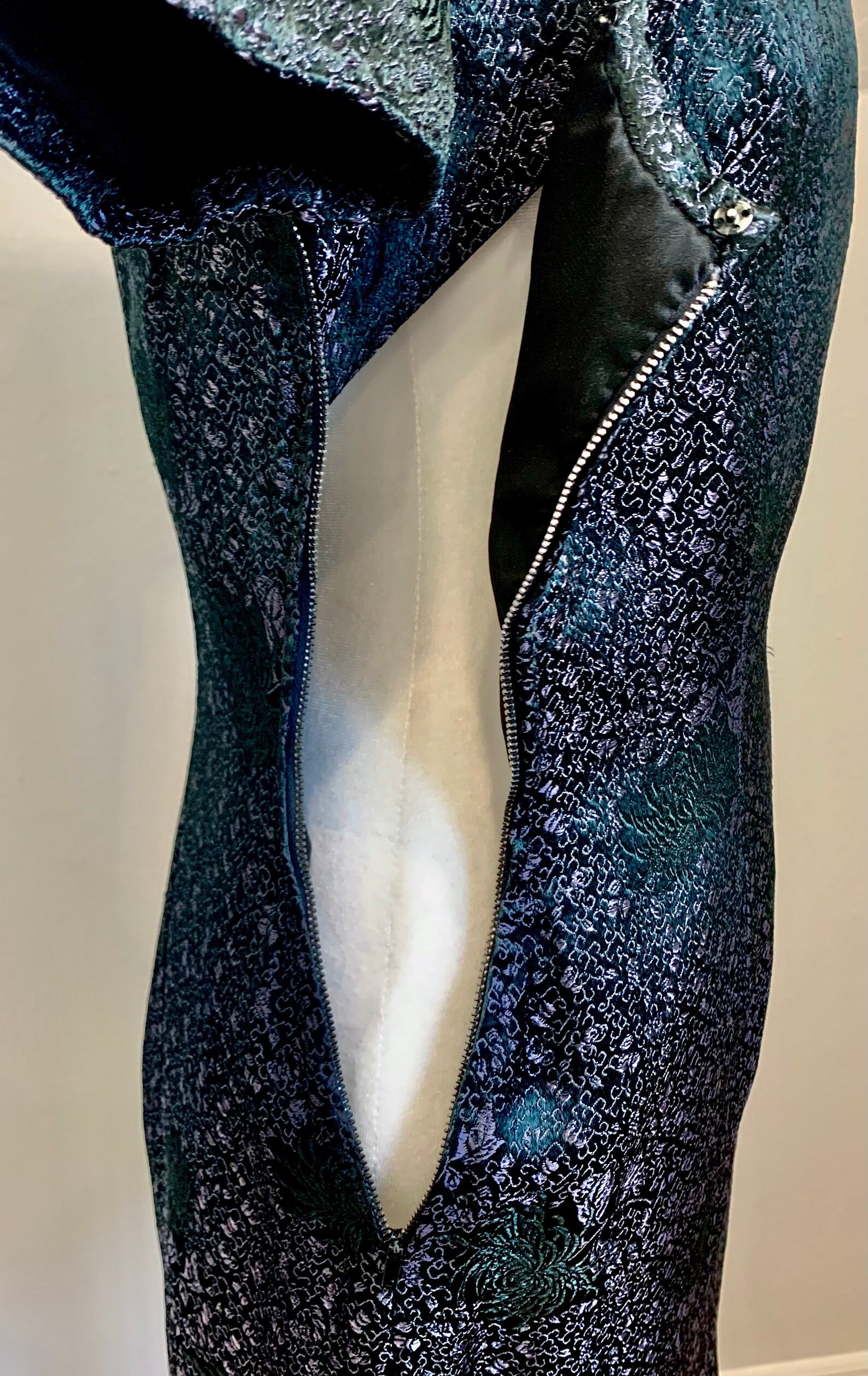 40s Handmade Cheongsam Black and Purple Iridescent - Etsy
