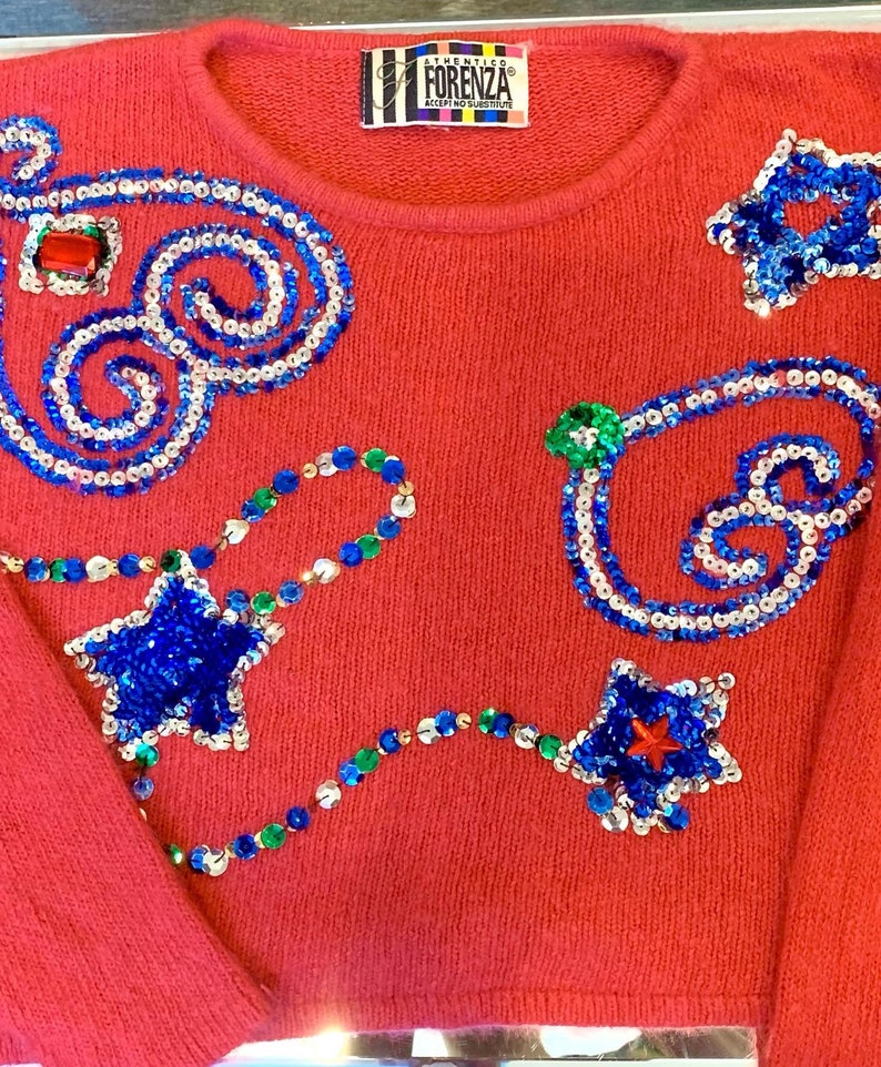 80’s Cropped Angora Bejeweled Sweater - Etsy