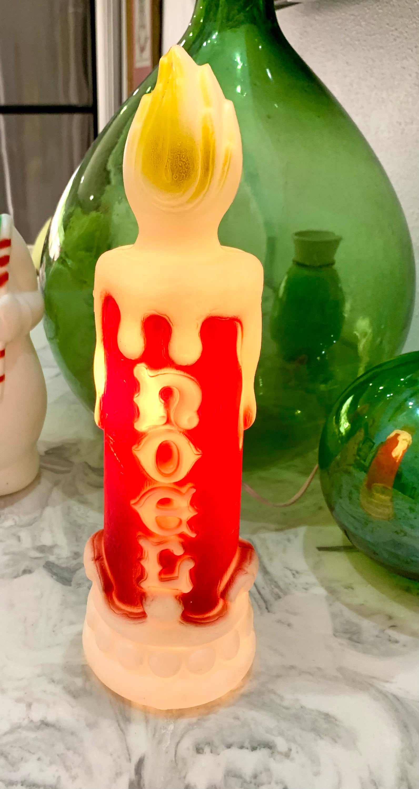 70’s Christmas Blow Mold Noel Candle - Etsy