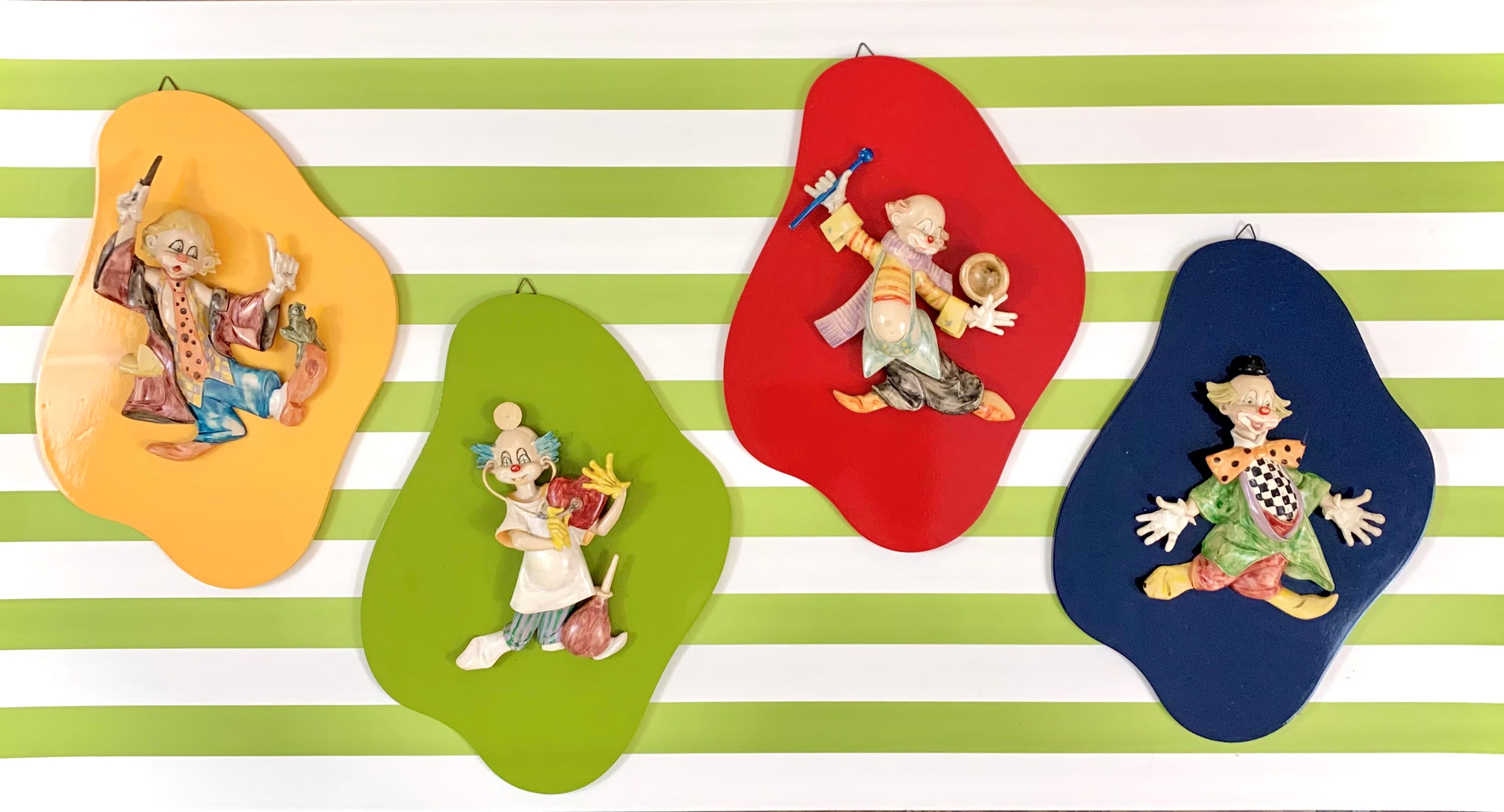 MCM 50’s Italian Mod Clown Wall Art. Wall Plaque. Set of 4 - Etsy