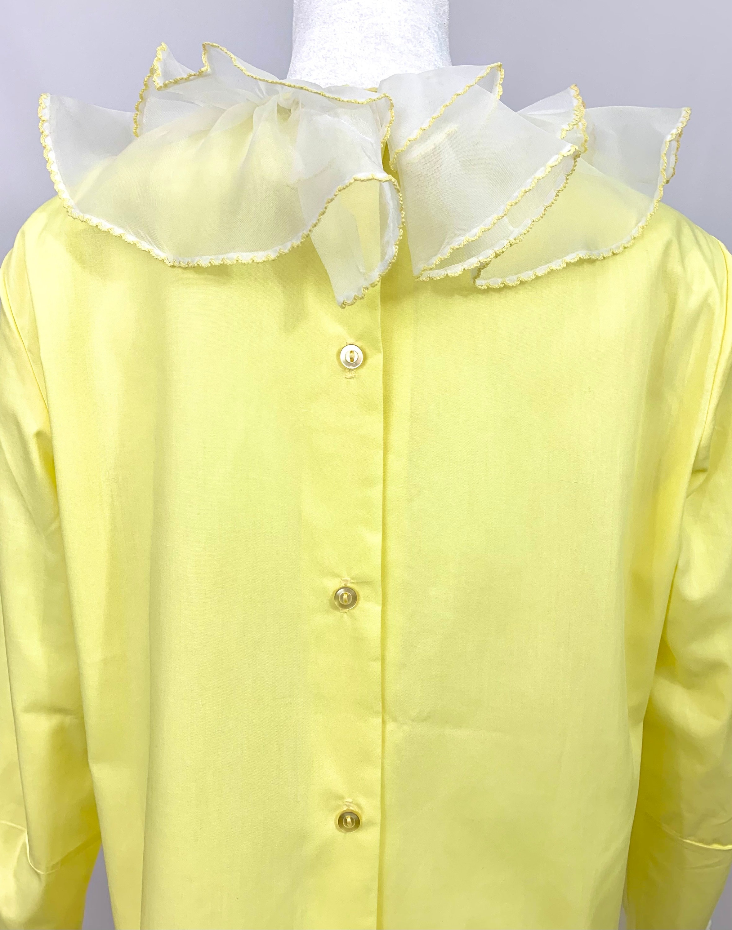 Lemon Yellow Blouse With Lots of Ruffle Chiffon Detail! - Etsy