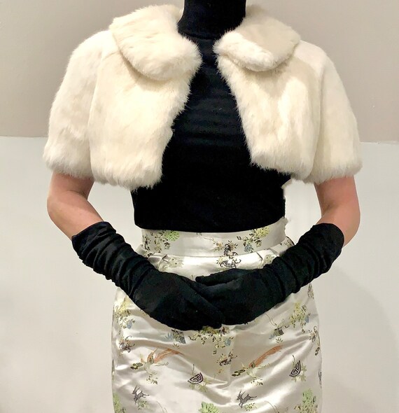 White rabbit fur shrug - Gem