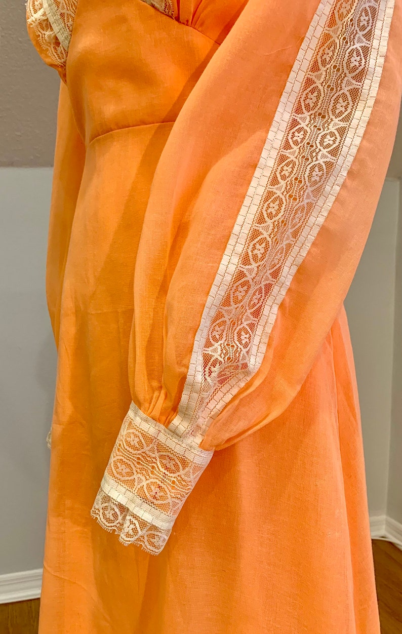 Cottage Core Peach Color Prairie Boho Dress From the 70’s - Etsy