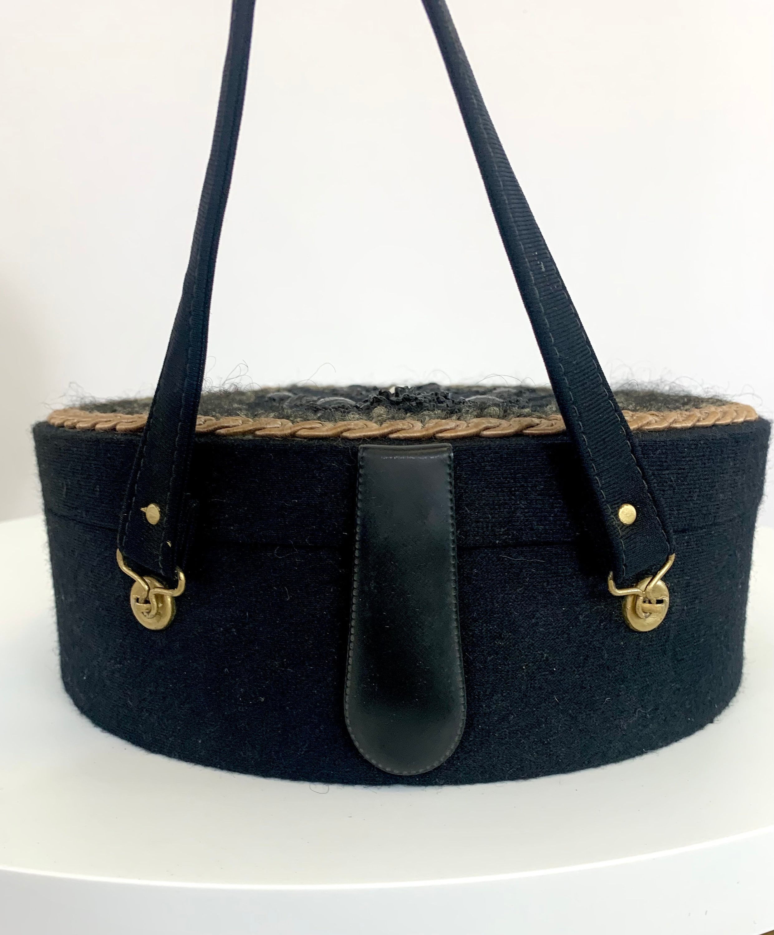 1950s Black Poodle Pillbox Purse in Wool, Felt and Bouclé - Etsy