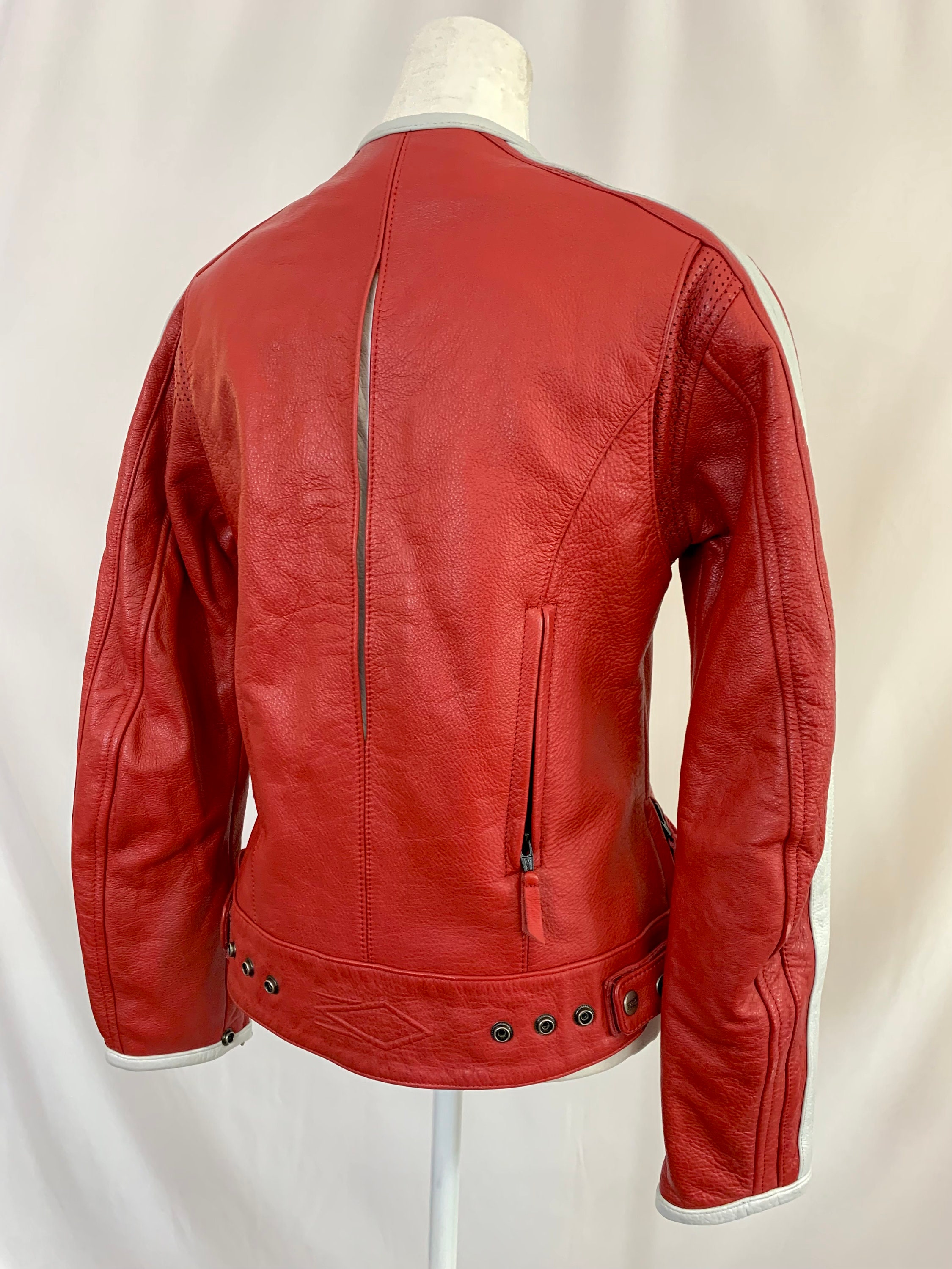 Red Leather Motorcycle Jacket by Power Trip 90’s Heavy Duty. Authentic ...