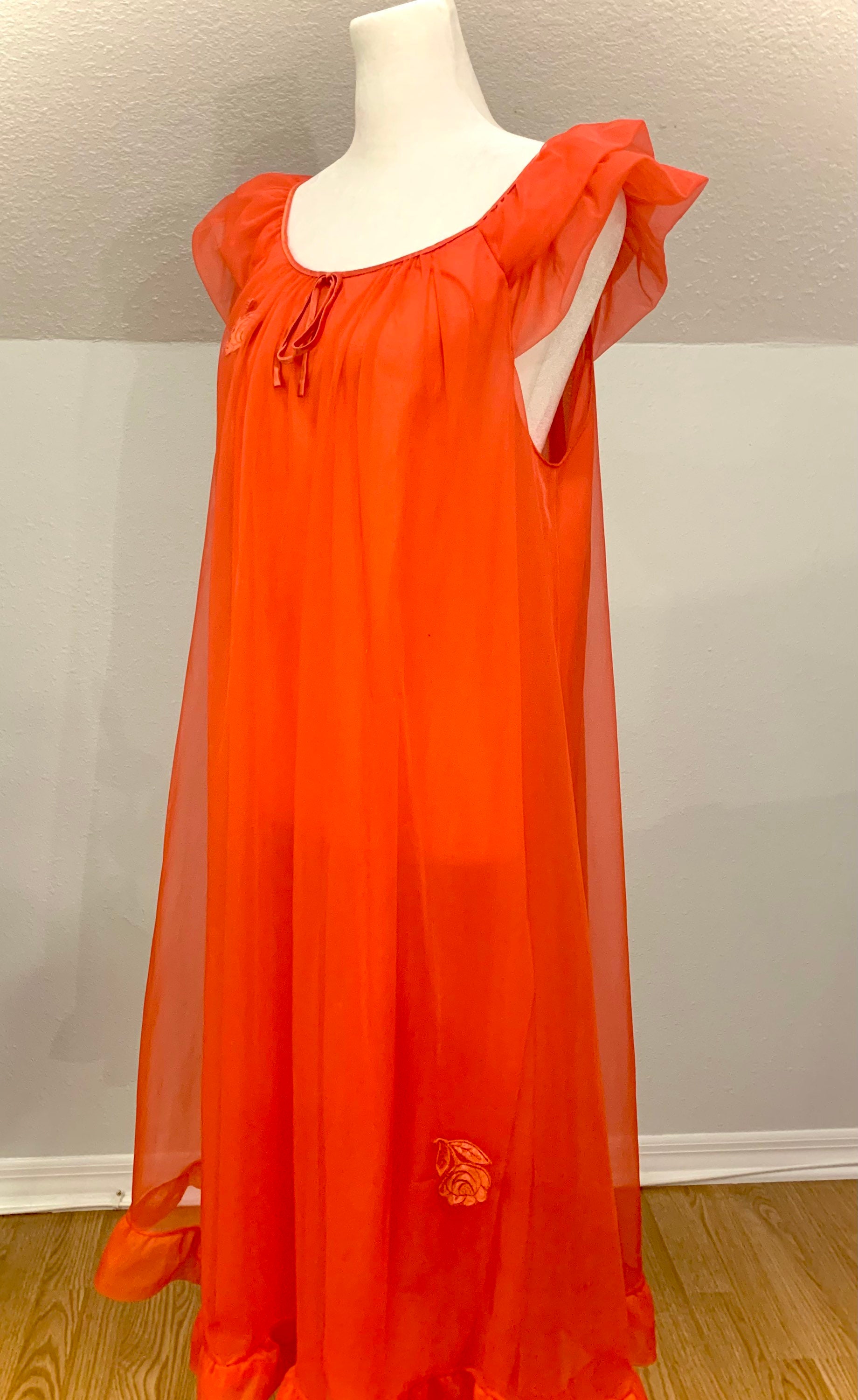 60s Gossard Artemis Nightie Gown in Lipstick Red Size S/M - Etsy