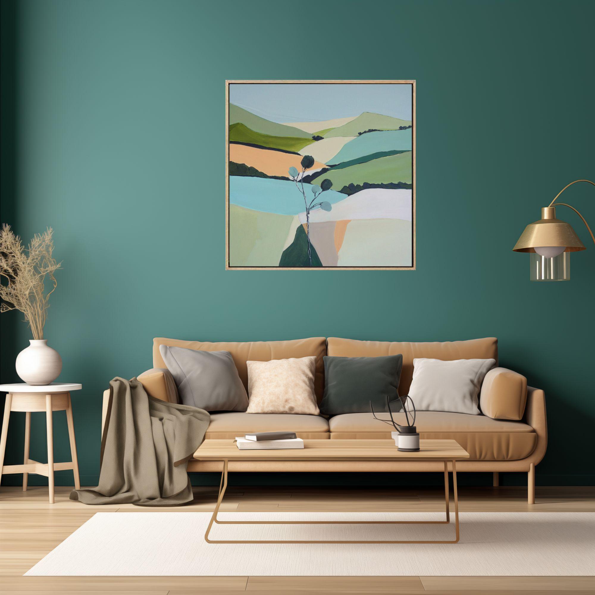 Original Abstract Landscape Painting, Colourful Landscape Art, Acrylic ...