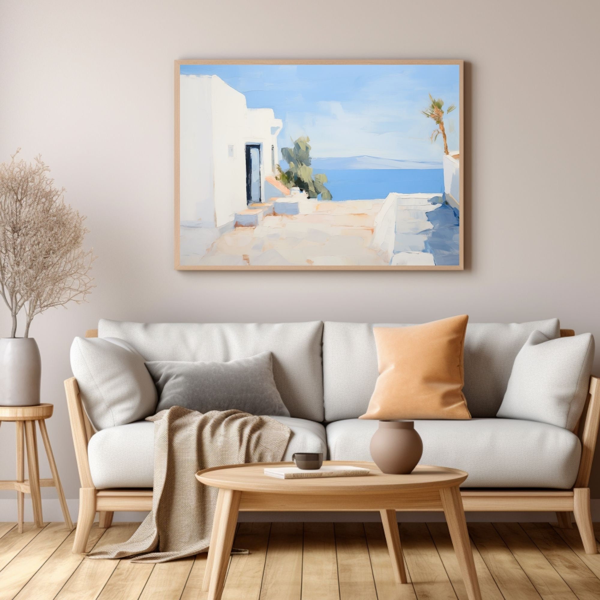 Ibiza Coastal Landscape, Printable Modern Ocean View, Abstract ...