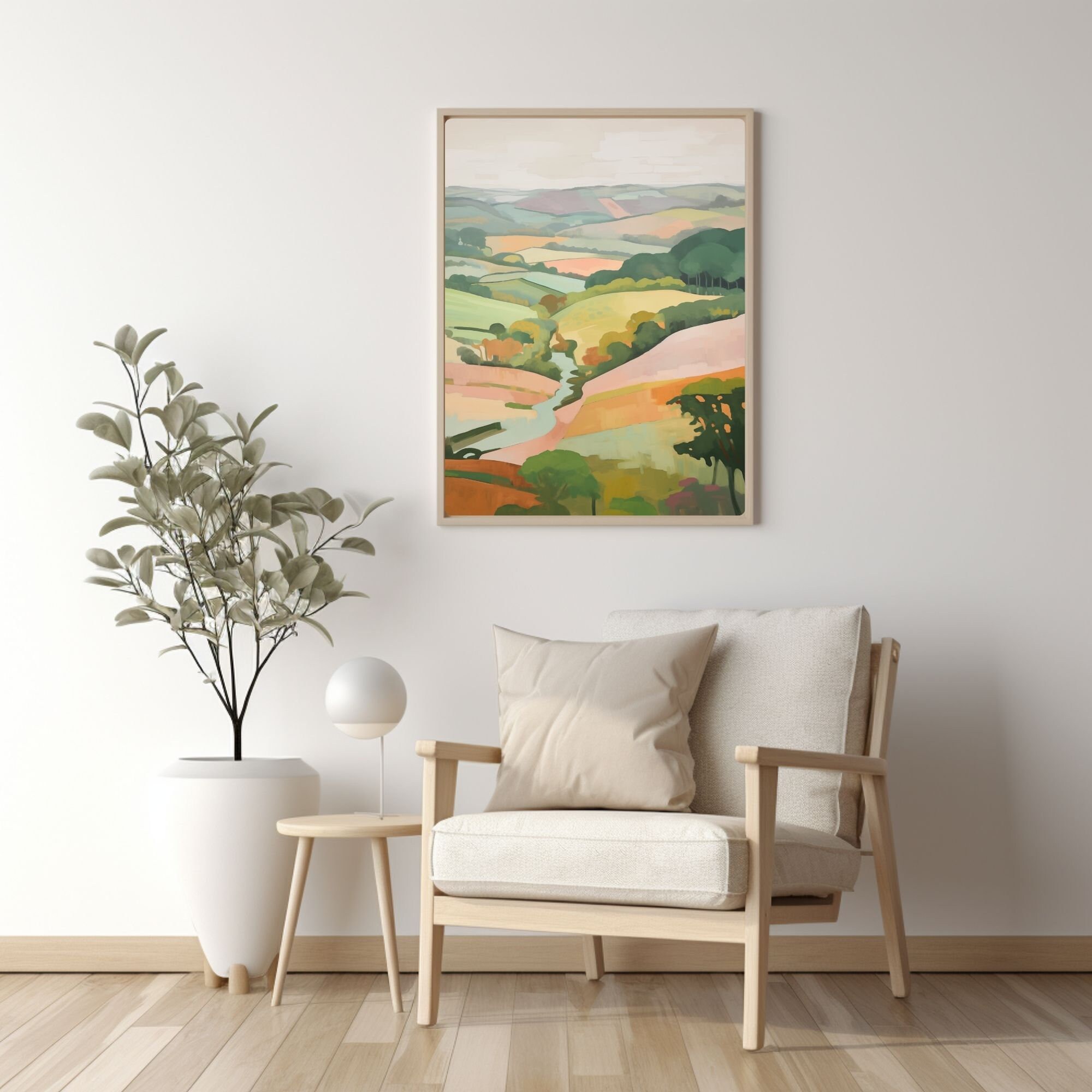 Contemporary Abstract Wall Art, Colourful Landscape Painting, Modern ...