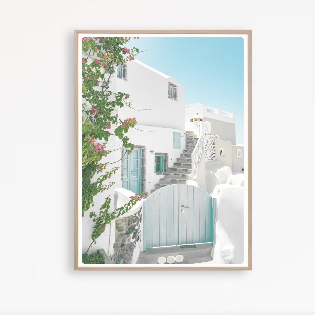Greek Islands Print, Santorini Photography, Greece Village House ...