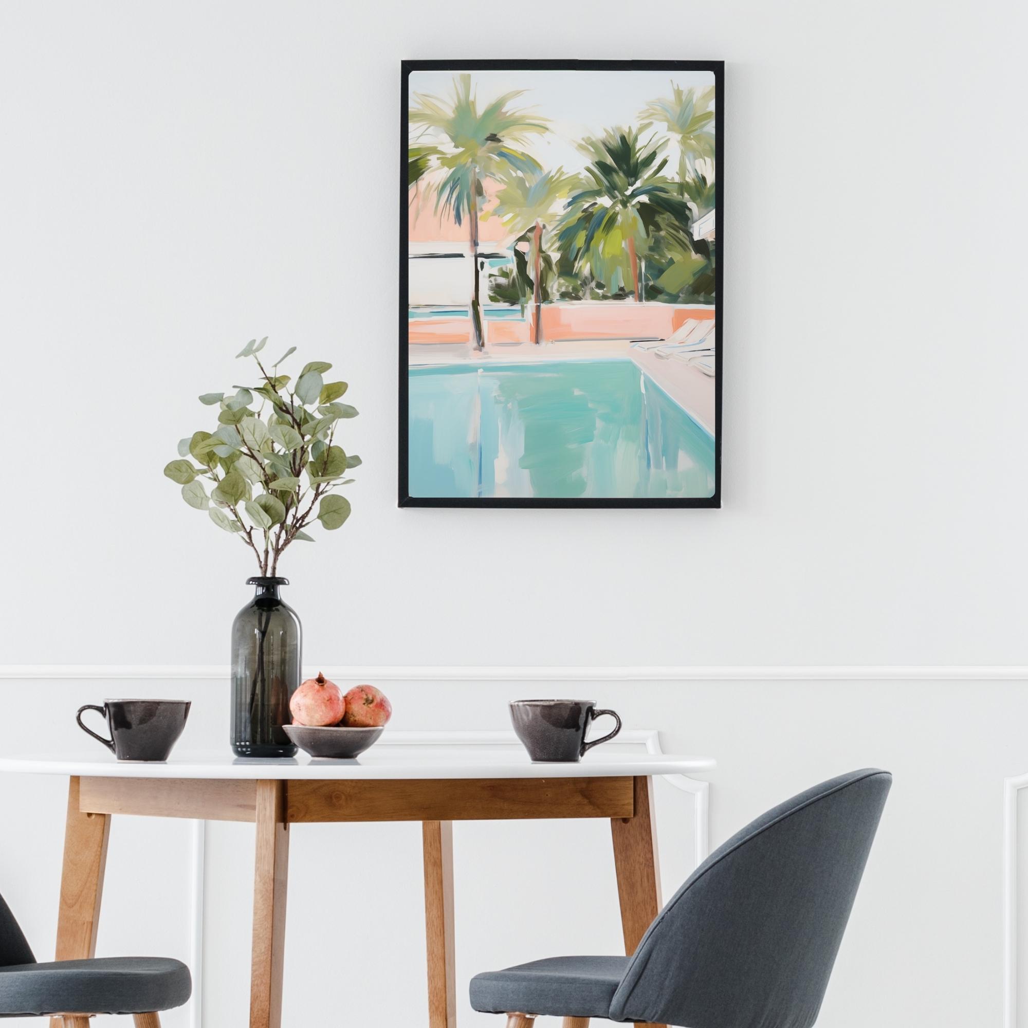 Poolside Art Print, Miami Pool Painting, Watercolor Painting, Swimming ...