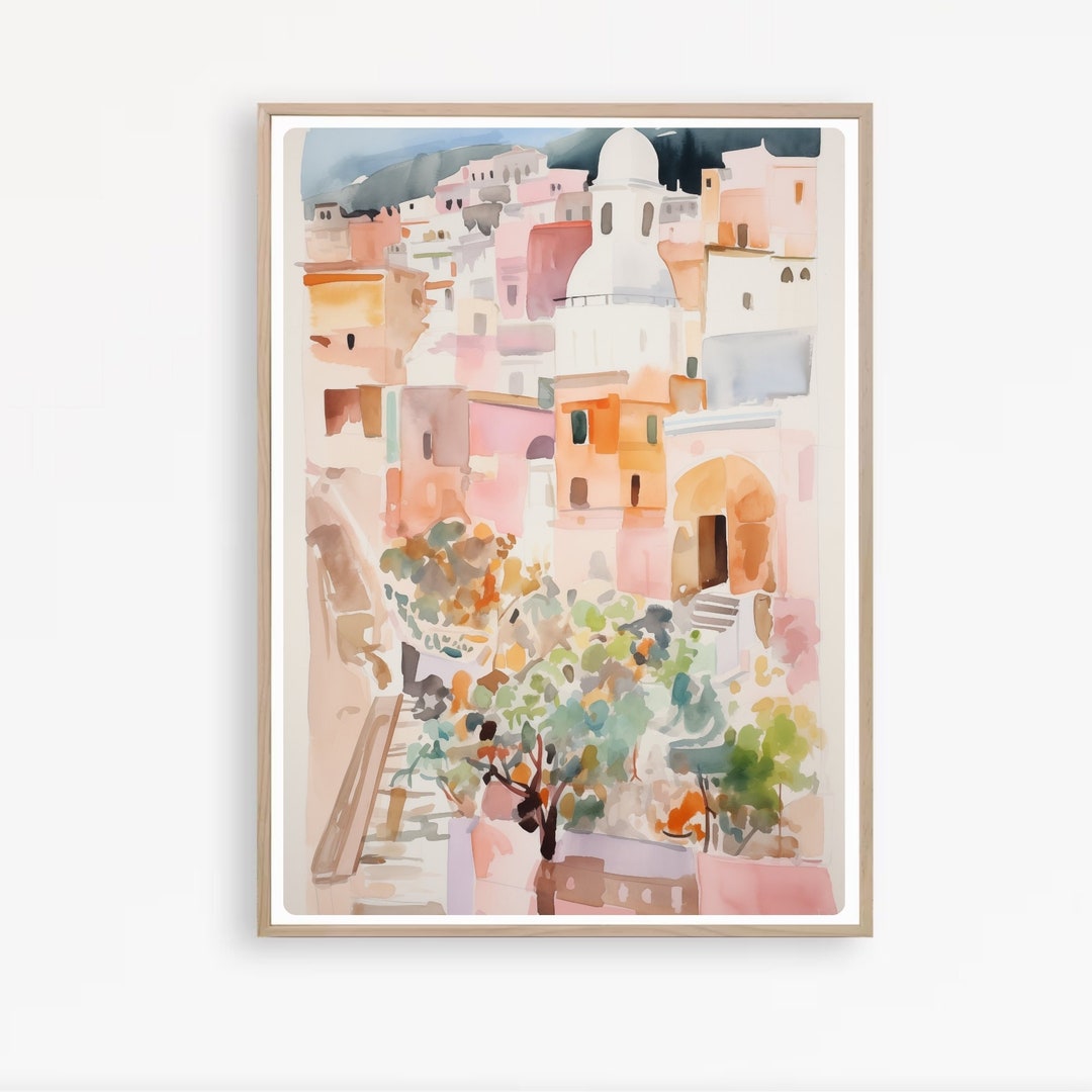 Capri Italy Print, Watercolor Painting, Italy Wall Art, Travel Poster ...