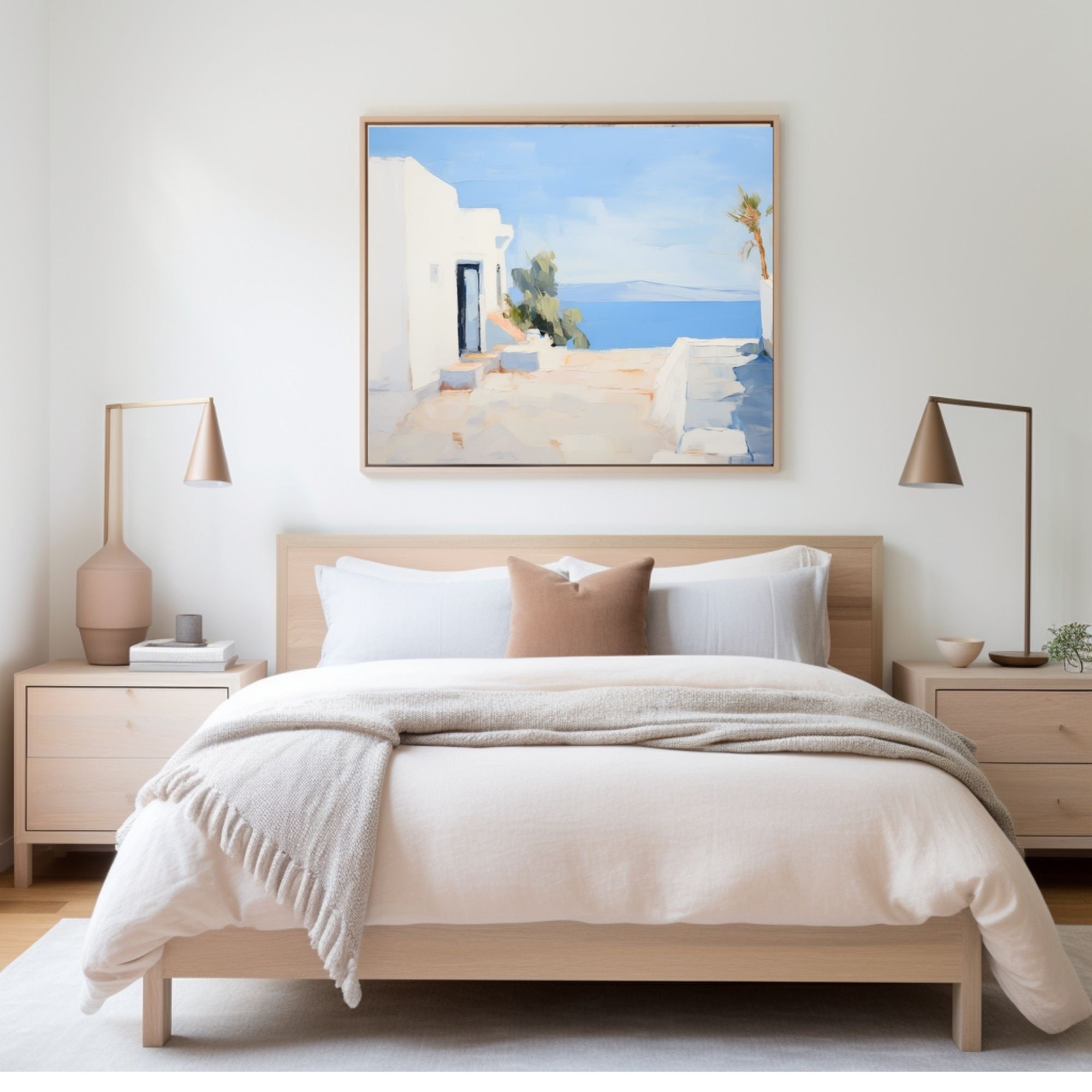 Ibiza Coastal Landscape, Printable Modern Ocean View, Abstract ...