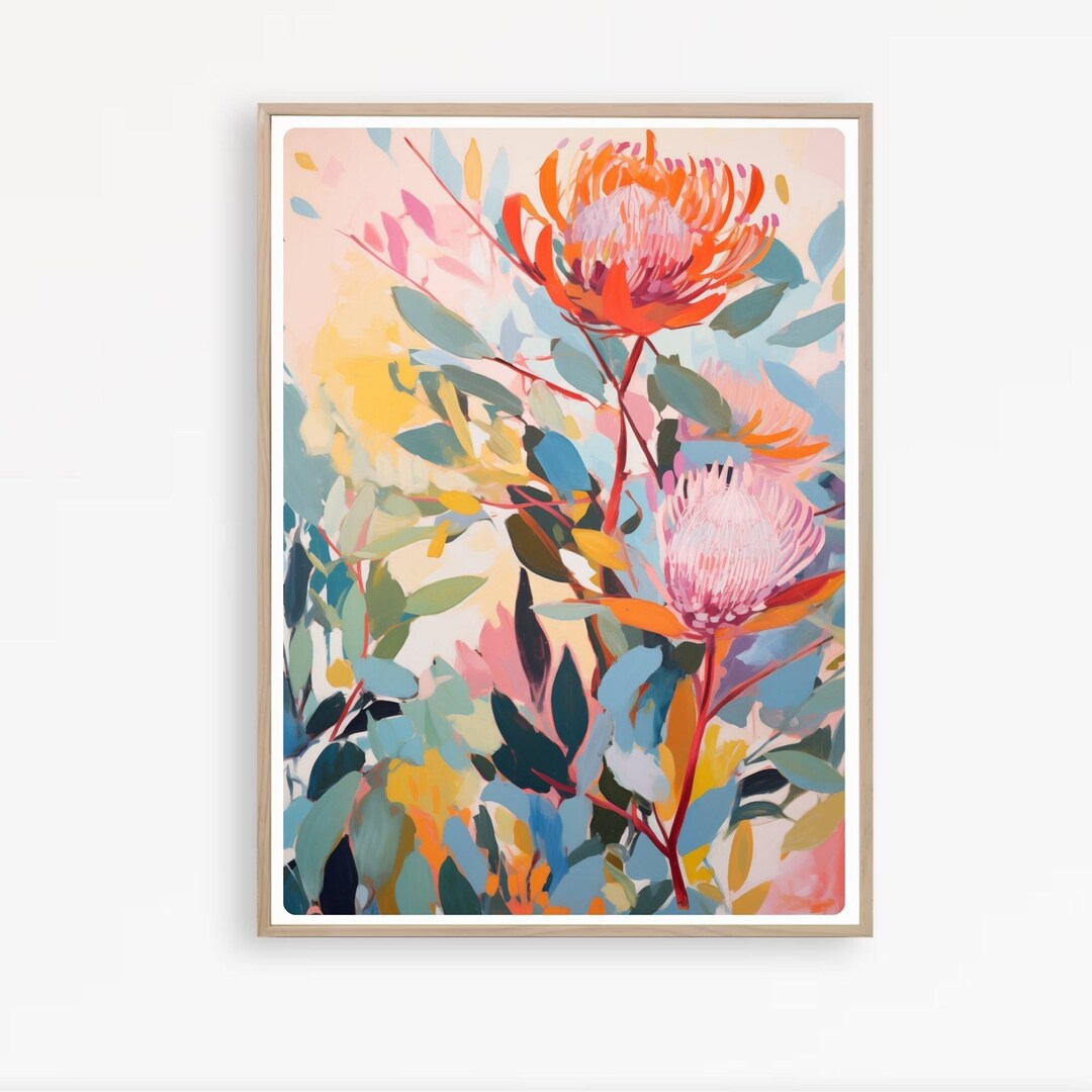 Australian Native Flower Painting, Floral Art Print, Botanical Wall Art ...