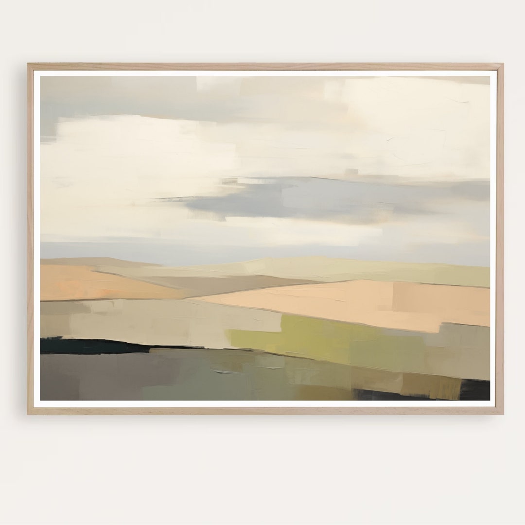 Large Abstract Landscape, Landscape Painting, Neutral Wall Art ...