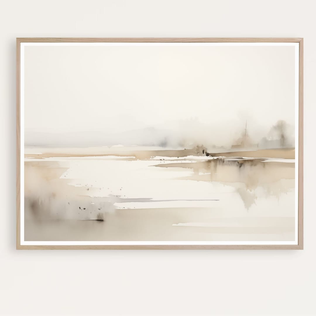 Abstract Lake Painting, Printable Abstract Landscape, Minimalist Print ...