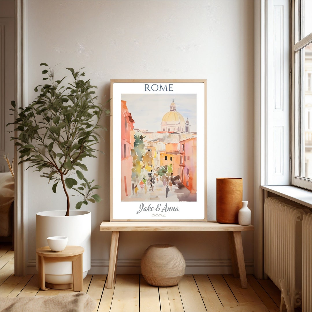 Customized Travel Poster, Rome Personalised Travel Print, Custom Rome ...