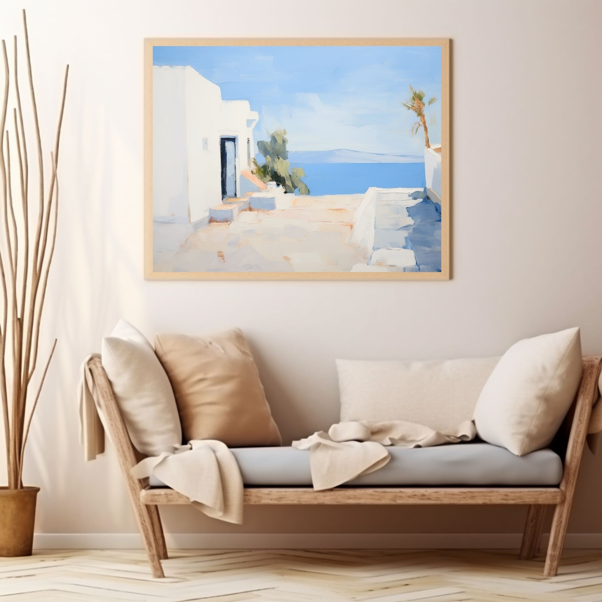 Ibiza Coastal Landscape, Printable Modern Ocean View, Abstract ...