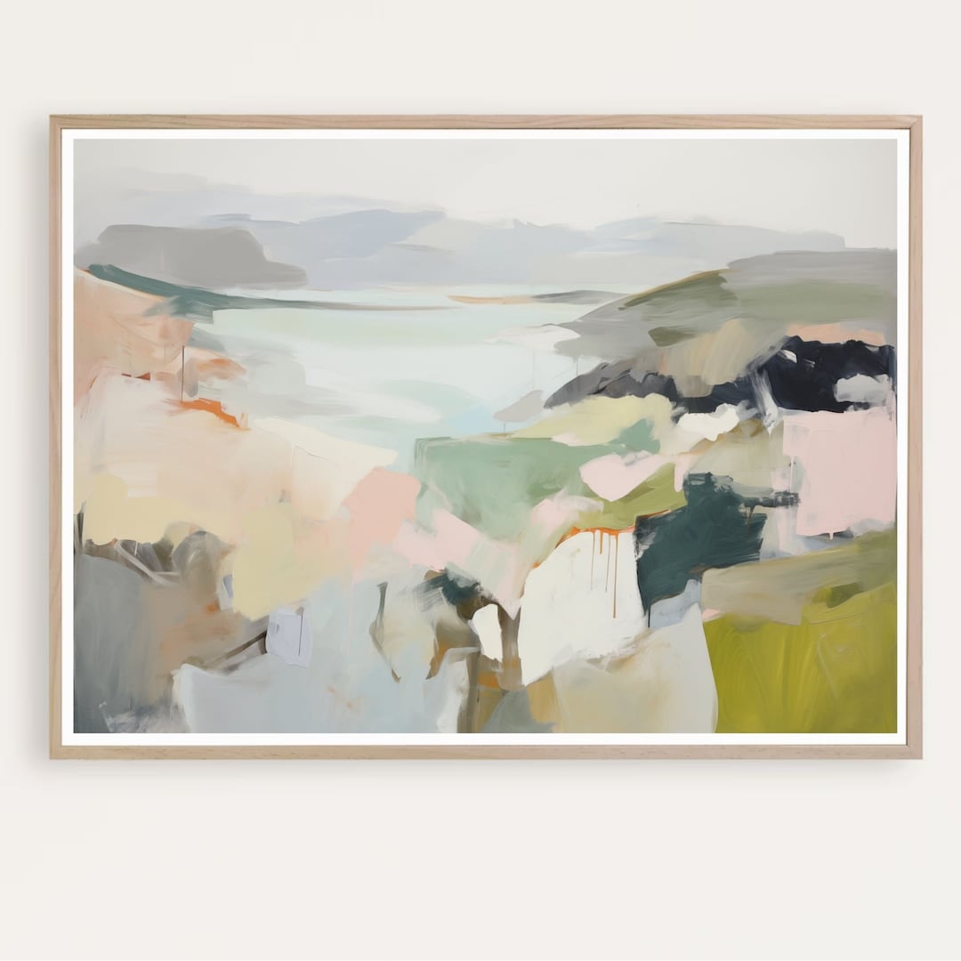 Printable Abstract Art, Colorful Seascape Watercolor, Abstract ...