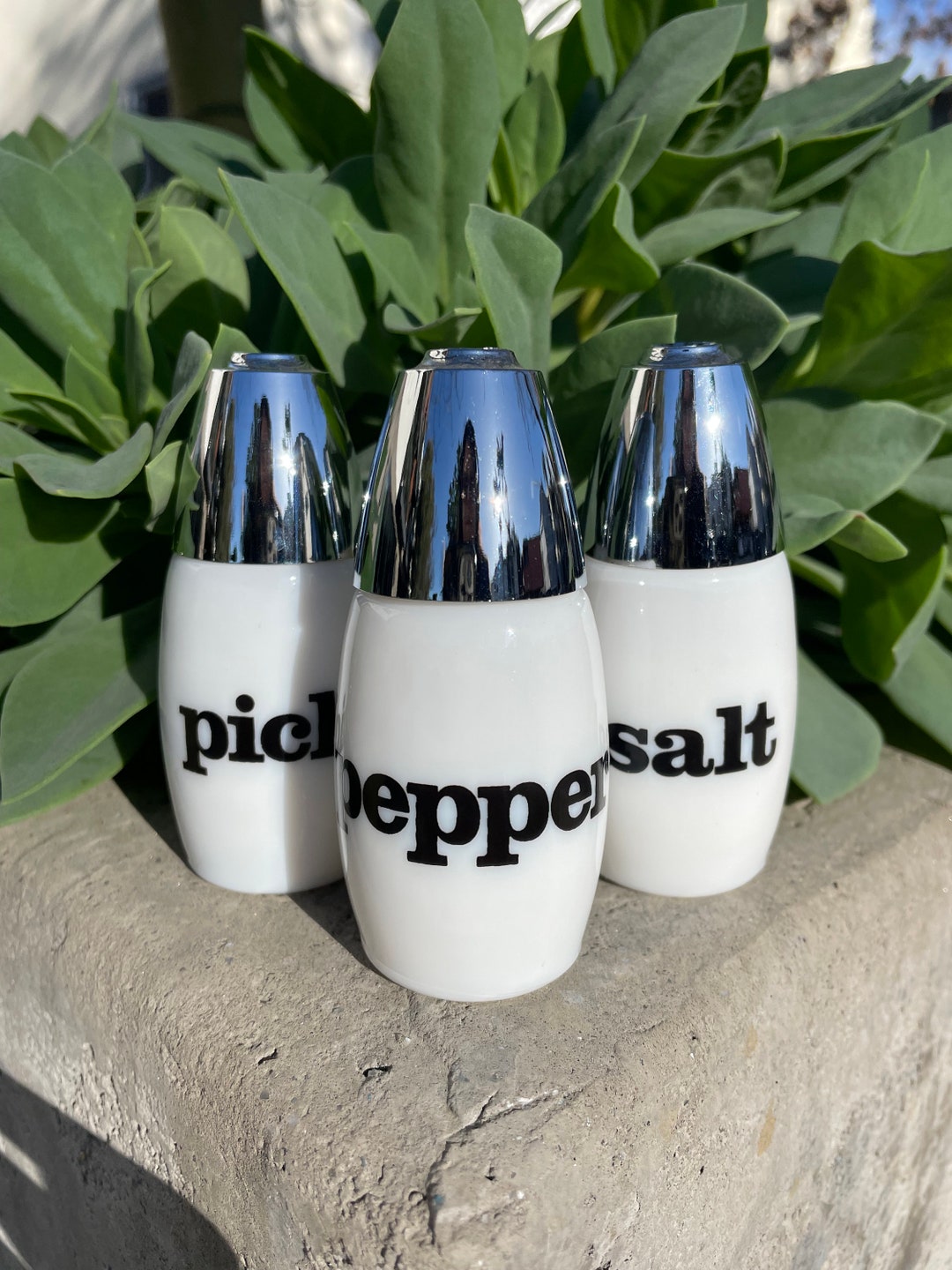 Vintage Milk Glass Salt, Pepper, Picks Holders / Shakers / Westinghouse ...