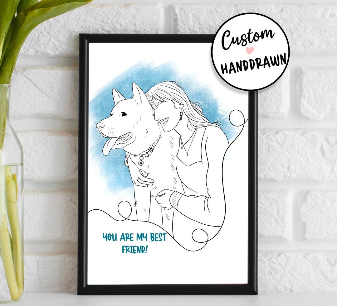 Custom Line Drawing Family Gift Line Art Personalized Gift Family ...