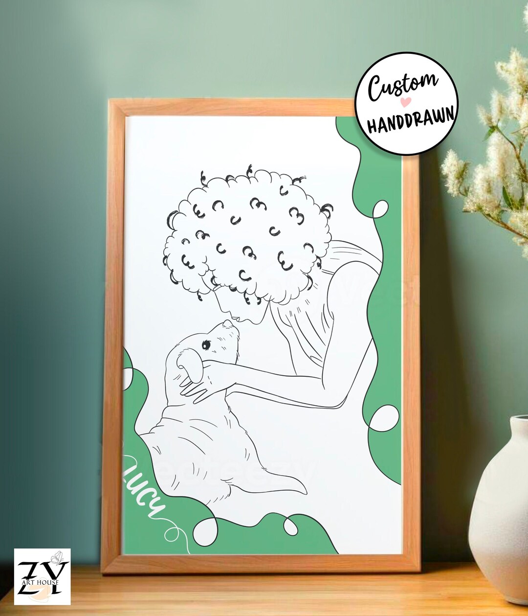 Custom Line Drawing Family Gift Line Art Personalized Gift Family ...