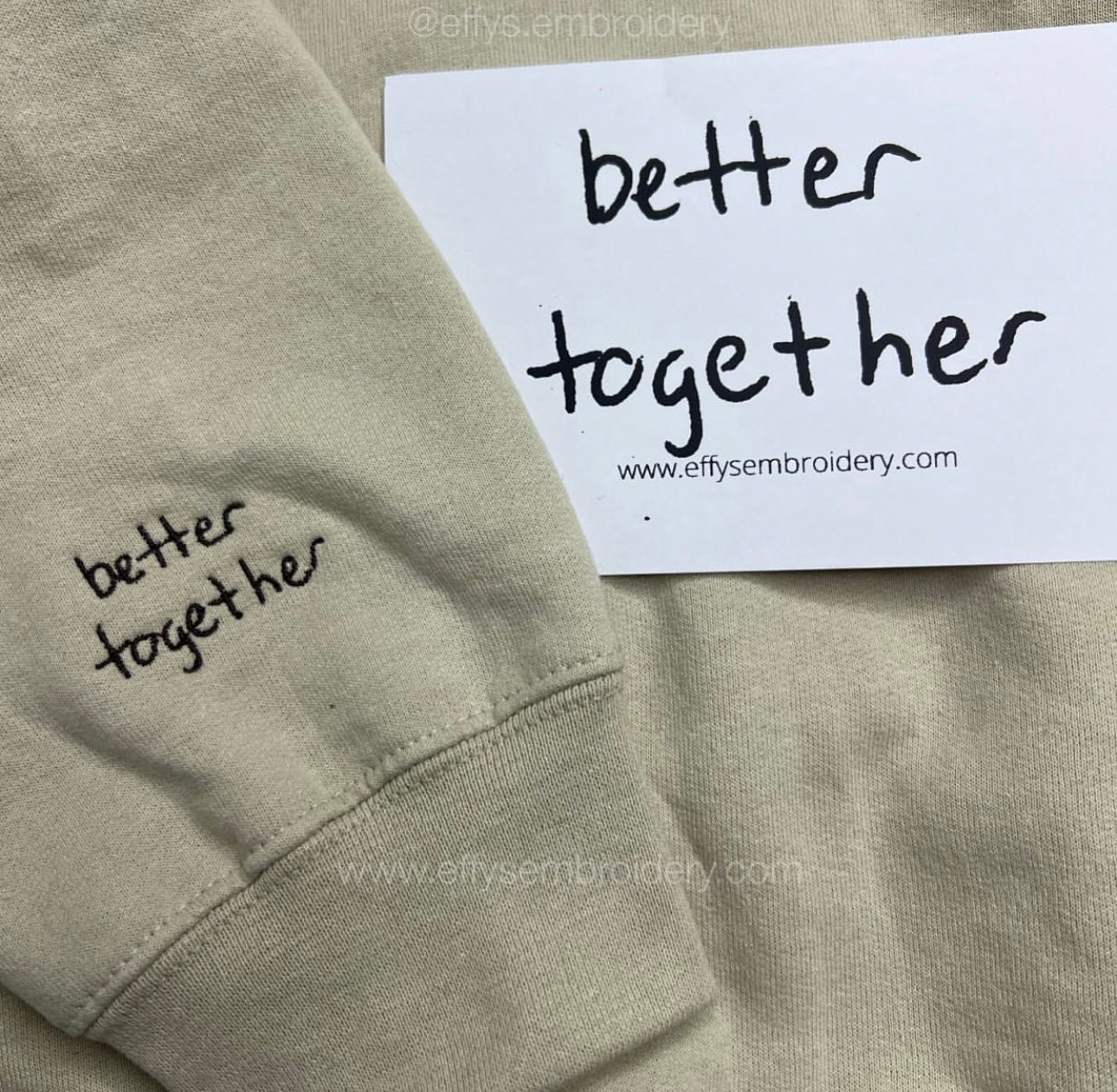 Personalized Handwriting Embroidered Sleeve Sweaters - Etsy