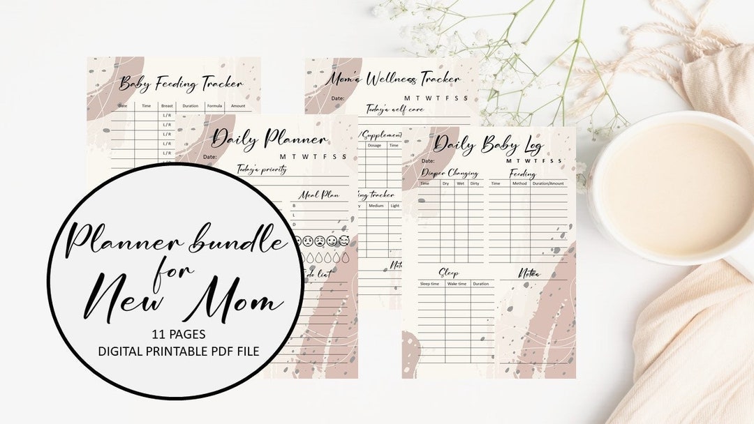 Planner Bundle for New Mom Planner, Baby Shower Gift, Sleep Tracker ...
