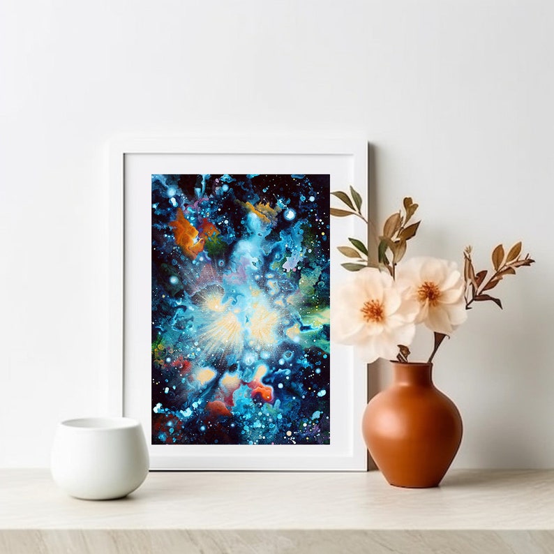 Enlightenment Abstract Art Print: Tranquil Blue Spiritual Painting - Etsy