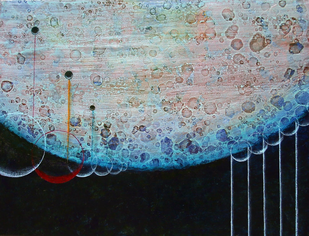Abstract Giclee Print: Blue Imaginary World Art, Calming Wall Decor - Etsy