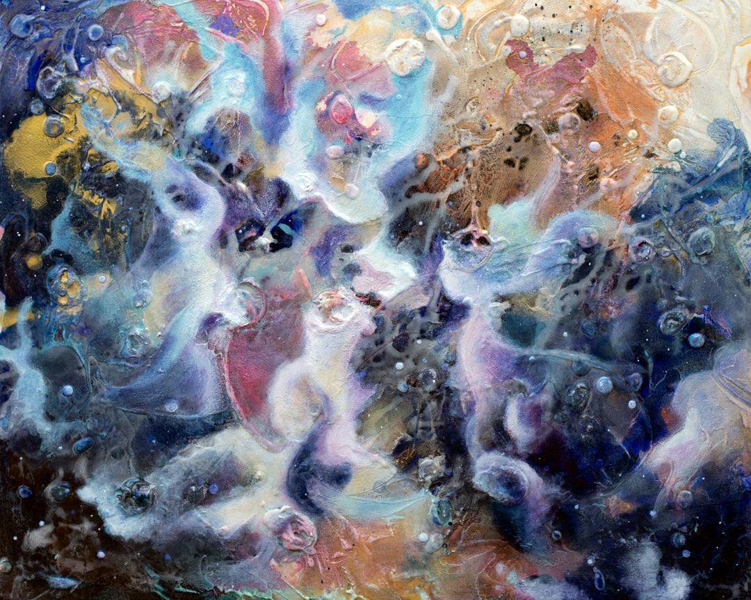 Original Blue Abstract Spiritual Art High Quality Giclee Print, Unique ...