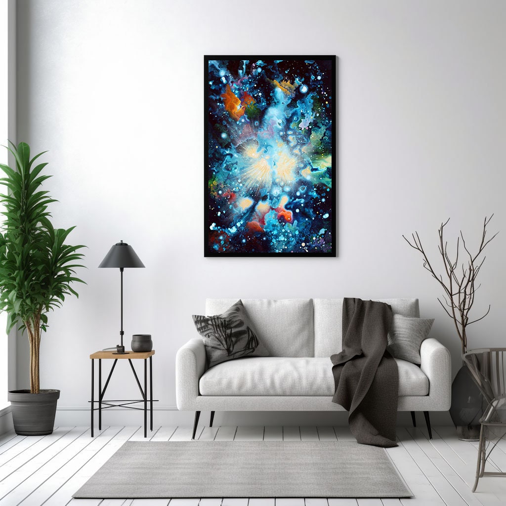 Enlightenment Abstract Art Print: Tranquil Blue Spiritual Painting - Etsy